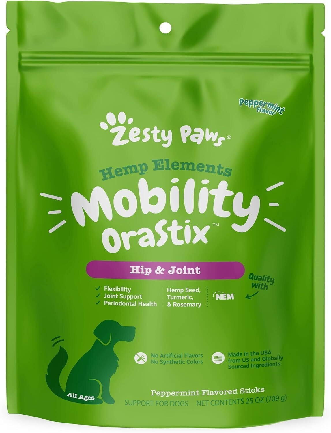 Zesty Paws OraStix for Dogs - Hip & Joint Mobility Dental Sticks with ...