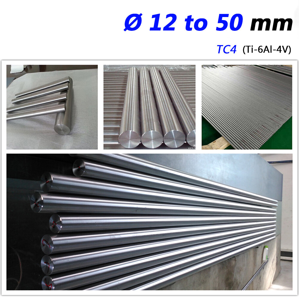 Ø 12mm to 50mm Grade 5 Solid Titanium Round Rods Bar Ti-6Al-4V TC4 ...