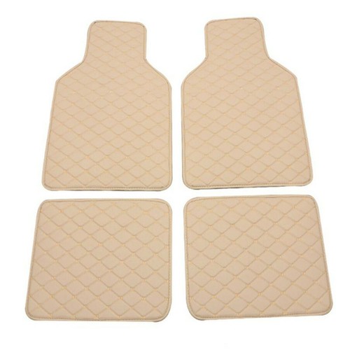 Beige Car Floor Mats 4Pcs Front Rear Liner Carpet Car-styling ...