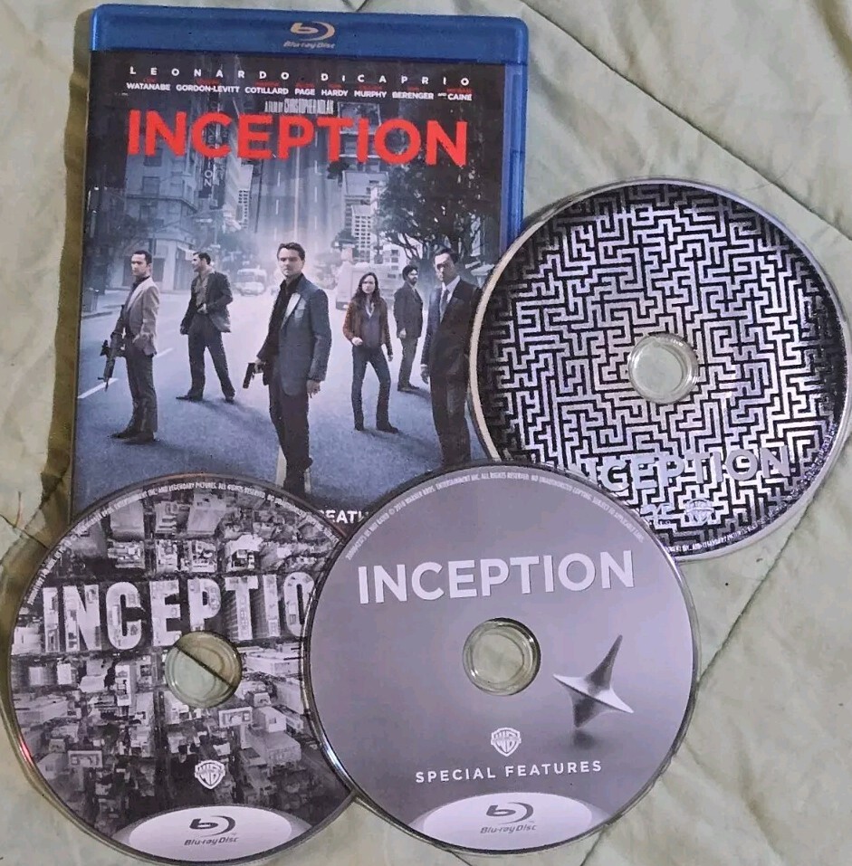 Inception Blu-ray/DVD (2010) 2-Discs USED Very Good Condition Leonardo ...