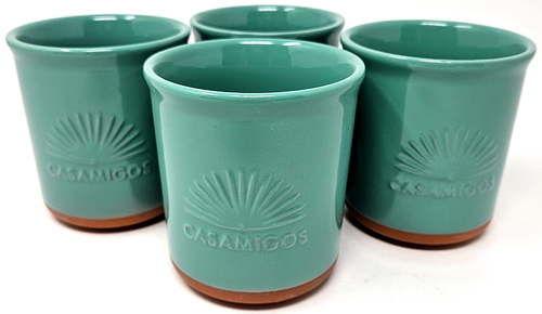 Set of 4 Casamigos Tequila Turquoise Drinking Cups Embossed Logo ...