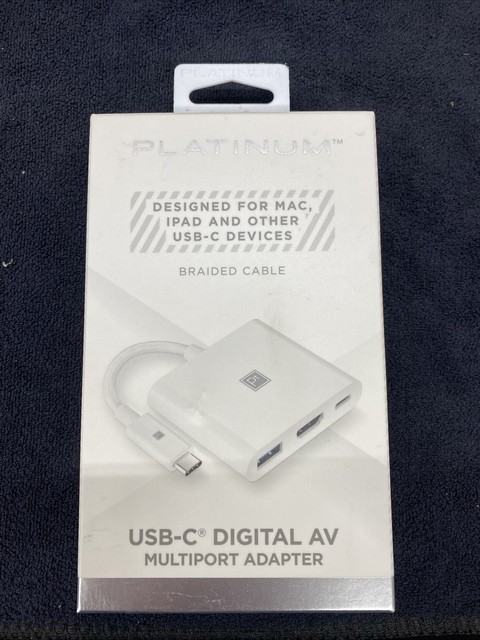 Platinum- USB-C Digital AV Multiport Adapter - White for sale online | eBay