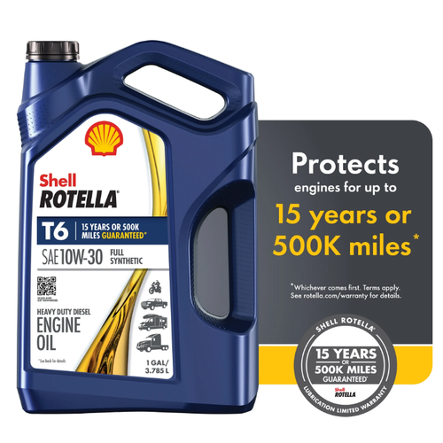 Shell Rotella T6 Full Synthetic 10W-30 Diesel Engine Oil, 1 Gallon x2 ...