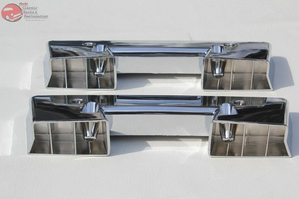 Chevy GM Front Interior Inside Chrome Arm Rest Pad 13" Bases Pair Set ...