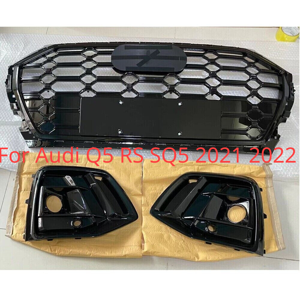 Front bumper grille Grill+Fog Light lamp GRILLE For Audi Q5 RS SQ5 2021 ...