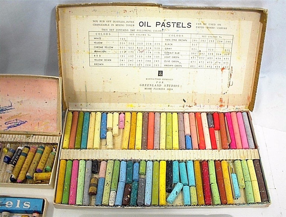 OIL PASTELS GREENLAND STUDIOS SAKURA CRAY-PAS PRANG WATER COLORS PAINT ...