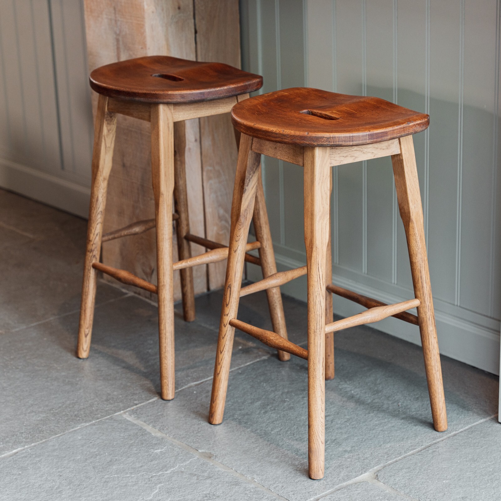 VINTAGE STYLE OAK LAB STOOLS BAR STOOLS BREAKFAST BAR STOOLS SCHOOL ...