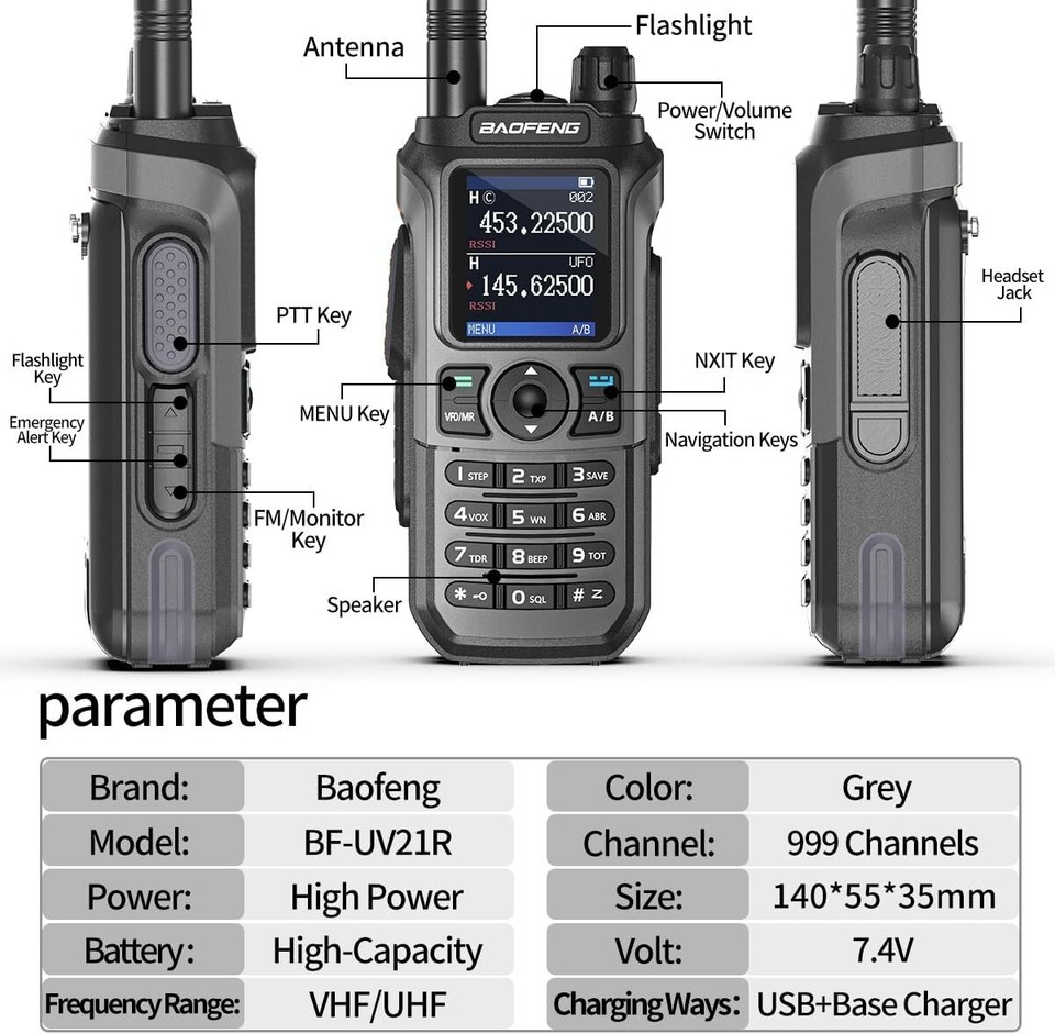 Digital Handheld Radio Scanner Fire Police VHF FM EMS Ham 2 Way ...