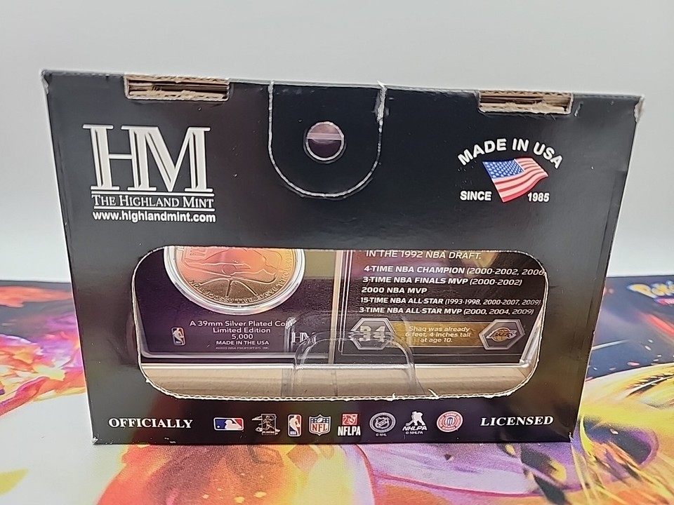 Highland Mint NBA Los Angeles Lakers Shaquille O'Neal Silver Coin Card ...