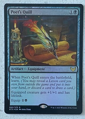 MTG Magic the Gathering Strixhaven School of Mages Foil Poet's Quill ...