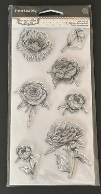 New Fiskars FLORA Clear Cling Stamp Set FLOWERS 7 Pc. Set | eBay