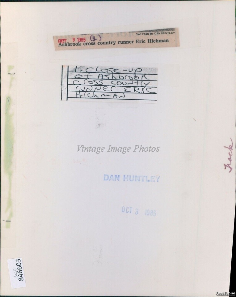 1985 Photo Handsome Ashbrook Cross Country Runner Eric Hickman Sports ...