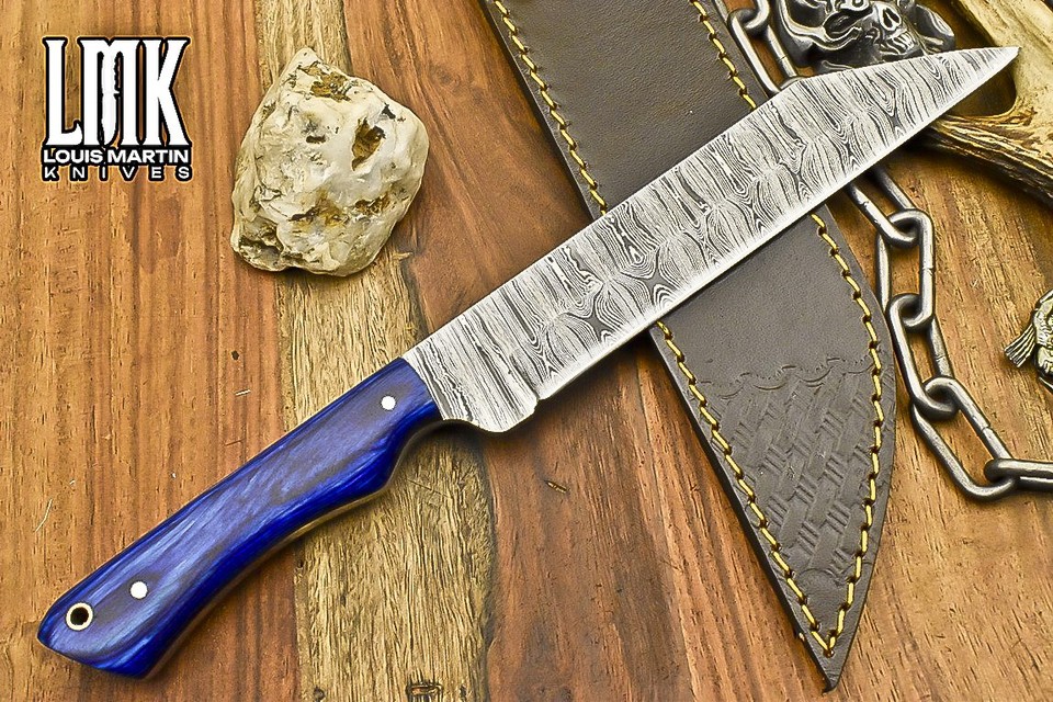 LMK Hot Item Full Tang Knife Twist Damascus Hard Wood Sports Unique | eBay