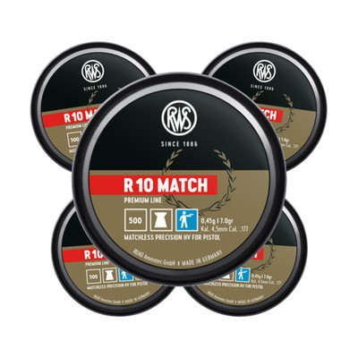 5 PACK RWS R10 Match .177 Cal. 4.49/4.50mm Premium Air Pistol Pellets ...