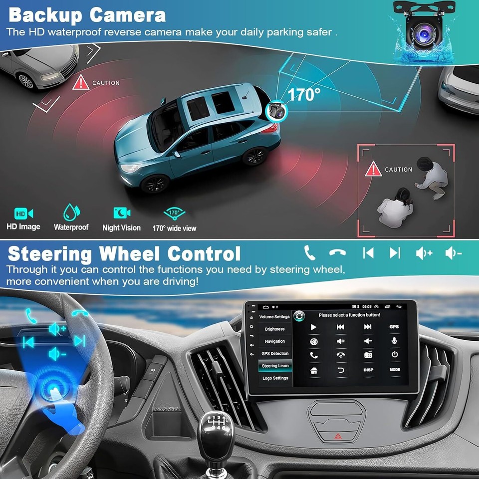 For 2015-2019 Ford Transit 150 250 350 Android 12 Carplay Car Stereo ...