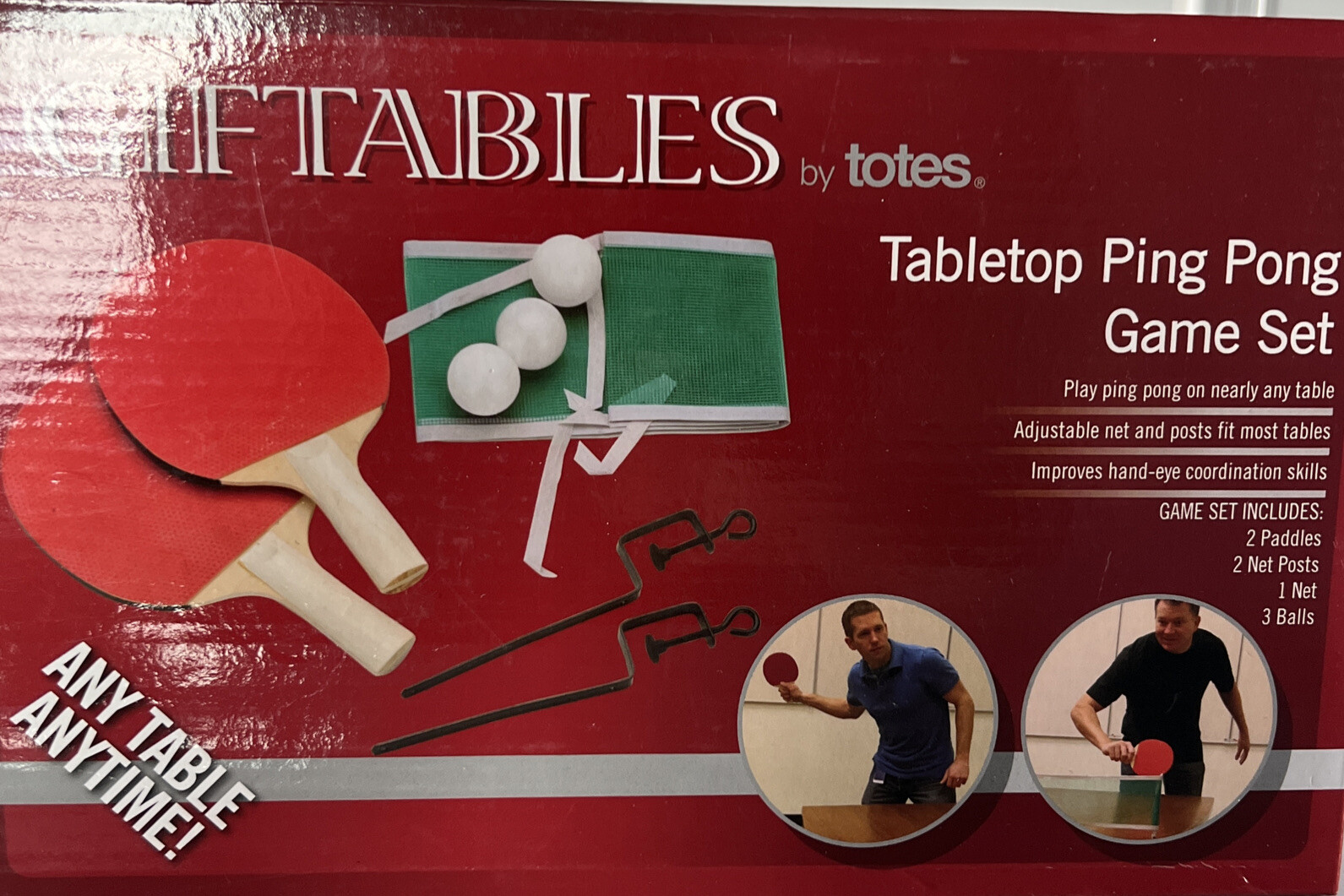 Ping Pong Paddle Set Table Top Tennis Balls Net & Bracket Clamps 2 ...