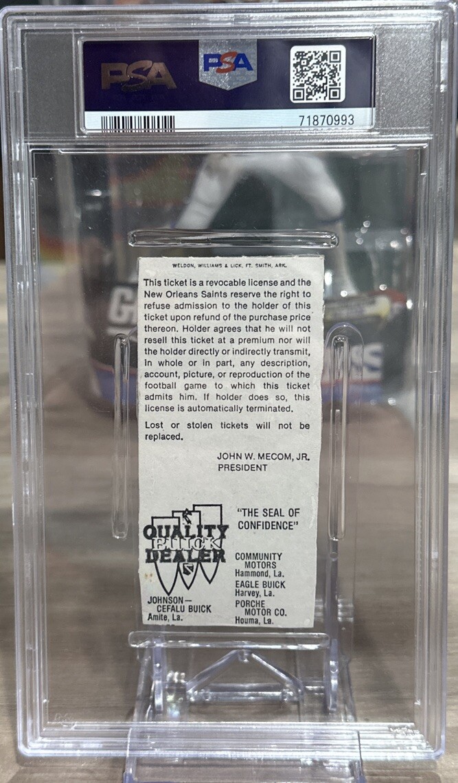 NFL DEBUT Super Bowl MVP Phil Simms Ticket Stub NY New York Giants 9/30 ...