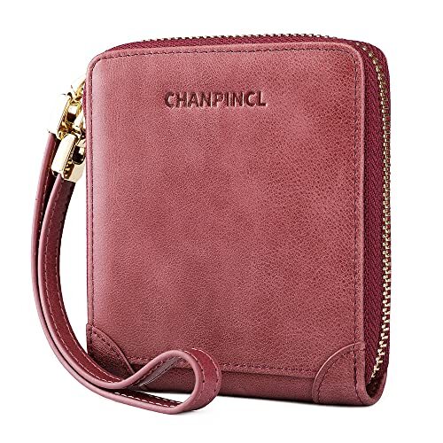 RFID Wallets for women Genuine Leather Zipper Purses Secure Large ...