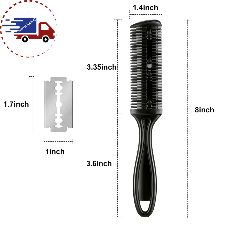 3 Pieces Razor Comb with 10 Pieces Razors, Hair Cutter Comb Cutting ...