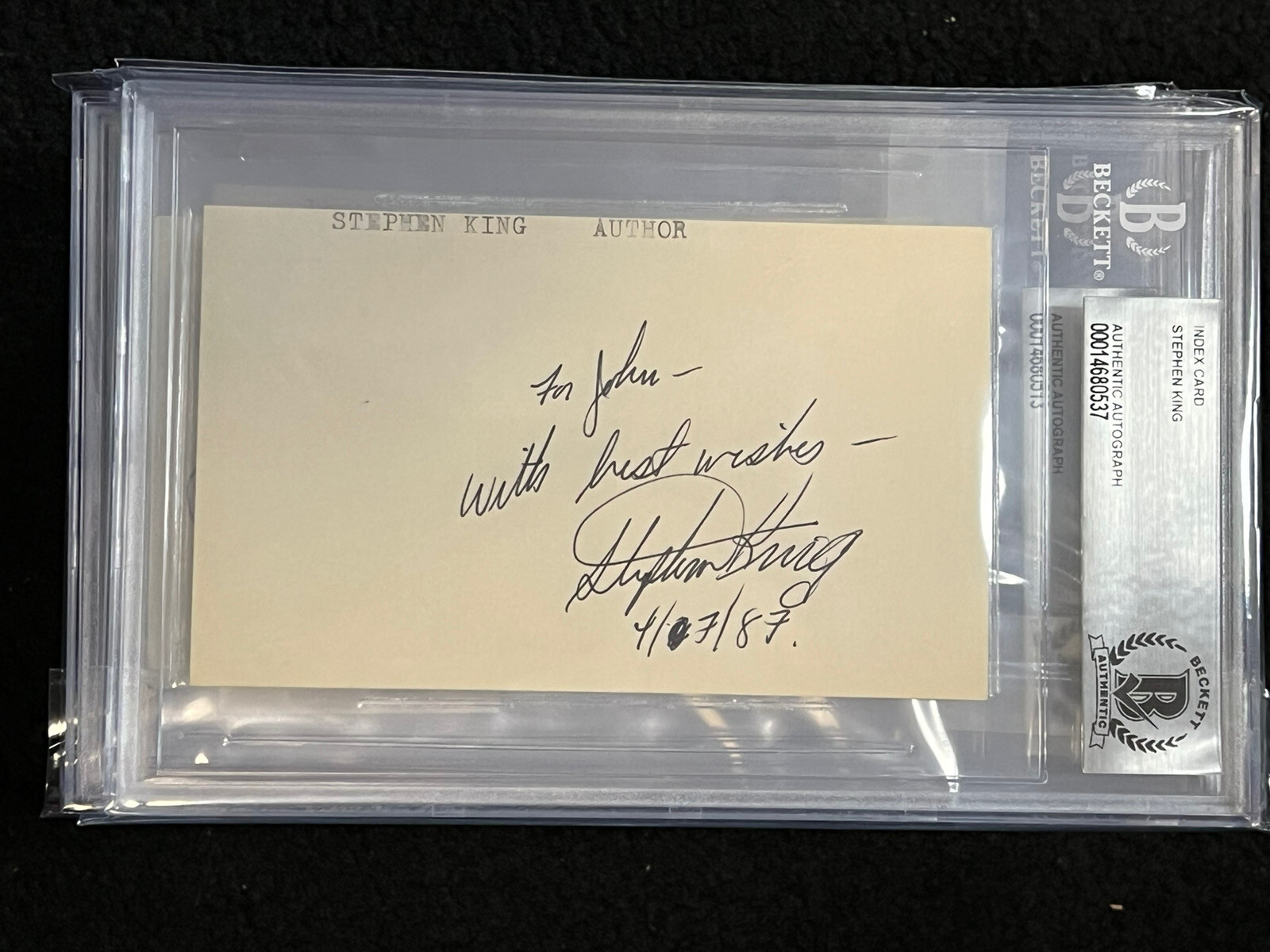 Stephen King Autographed Memorabilia | Signed Photo, Jersey ...