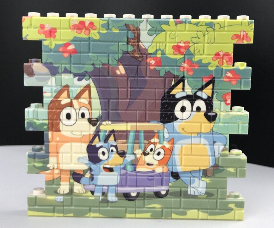 Bluey Custom printed LEGO® Brick wall and Mini fig Limited Edition | eBay