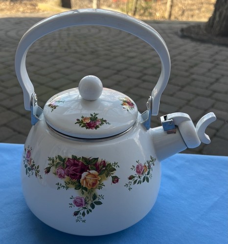 Royal Albert Old County Roses Whistler Tea Kettle Mint | eBay