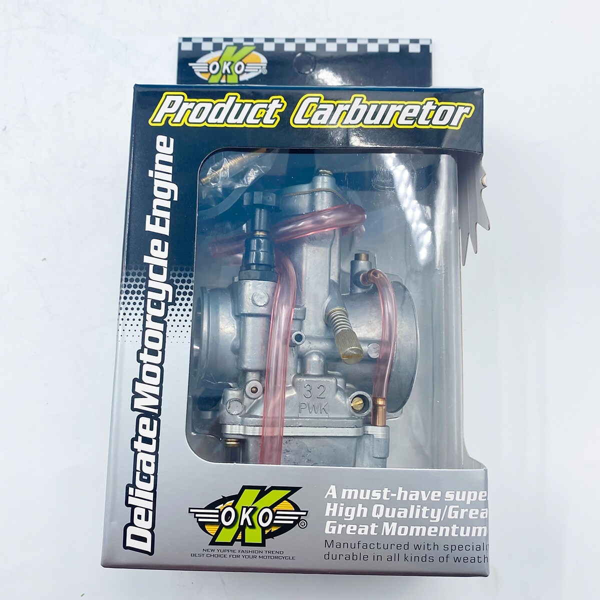 PWK Flatslide Carburetor 32mm With Power Jet For GY6 125cc-200cc ...