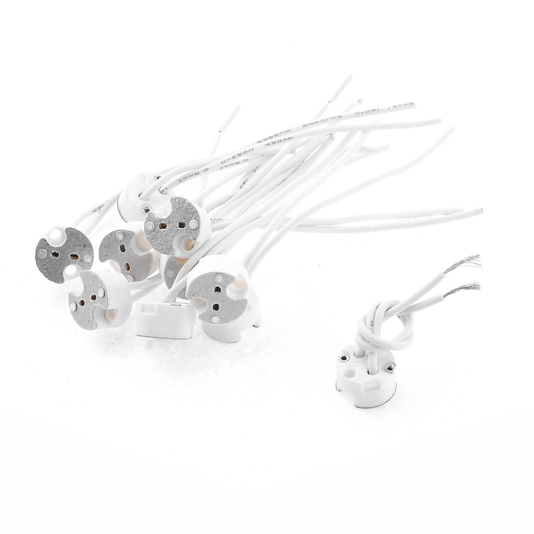 10Pcs MR16 Socket LED Lamp Halogen Light Ceramic Holders Adapters ...