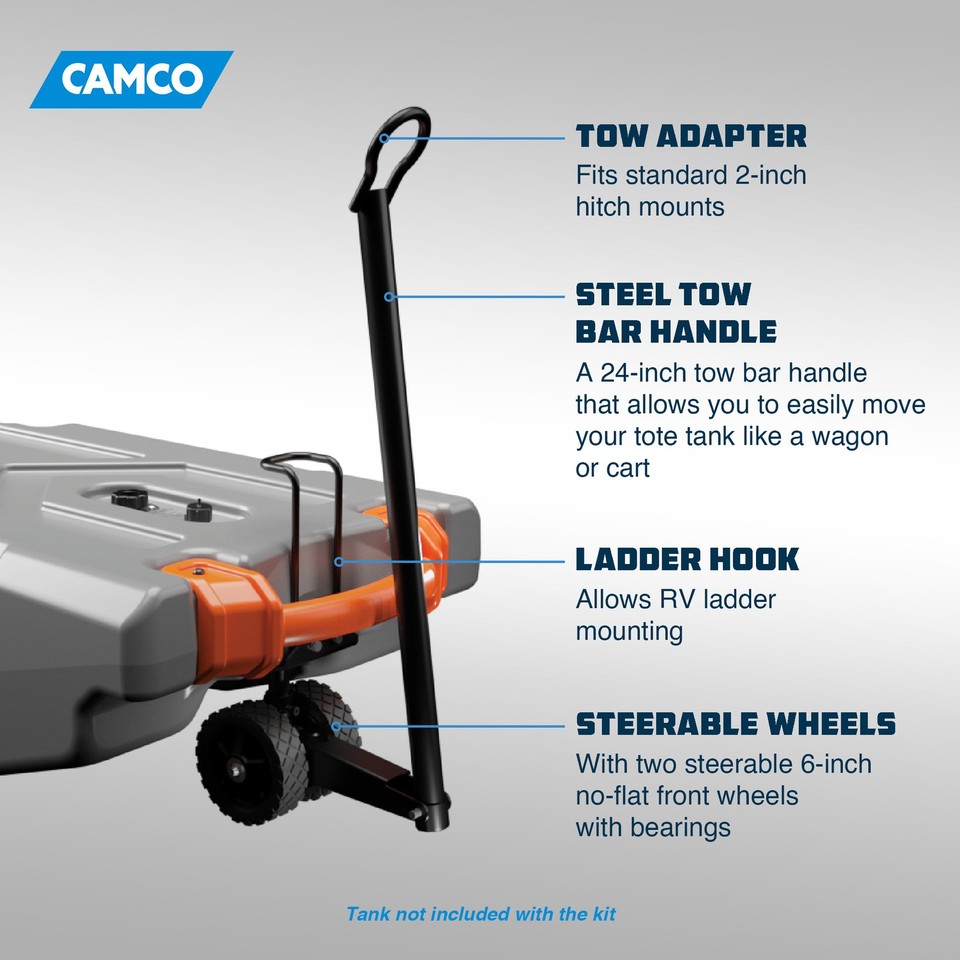 Camco Steerable Kit for 28&36 Gal Rhino Tote Tank w/Tow Bar Handle ...