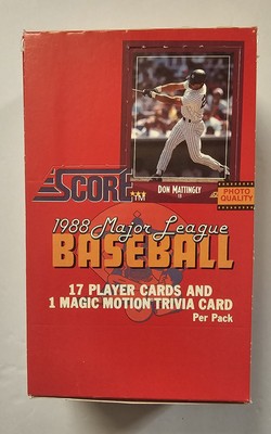 1988 Score Baseball Wax Box - 36 Factory Sealed Packs | eBay