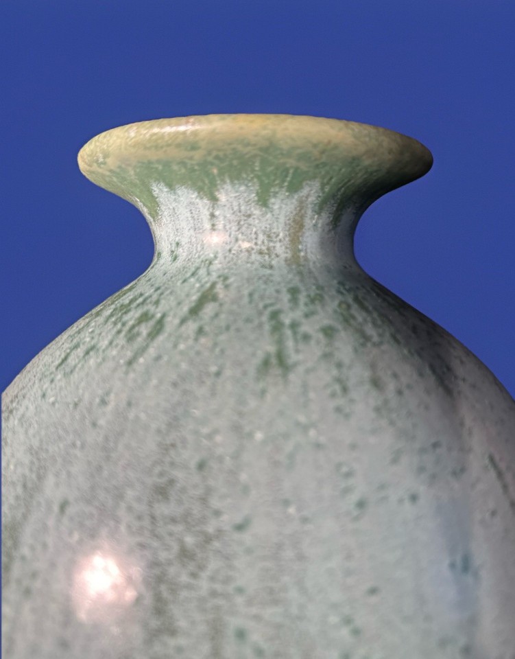 Hand Fired Painted-Glazed Original Pacific Rim Vase Pottery 18" Blues ...