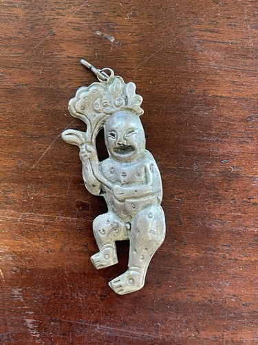 Chinese Male Phallus Charm Pendant Necklace Antique Silver Fertility ...