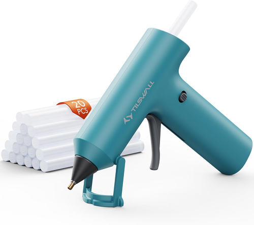 Tilswall Cordless Hot Glue Gun USB-C Rechargeable 20 Sticks Craft DIY ...