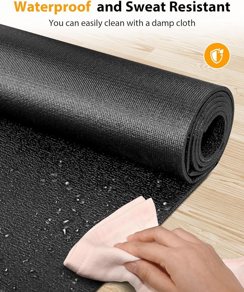 Rellfit Foldable Rubber Treadmill Mat - Exercise Bike Mat with ...