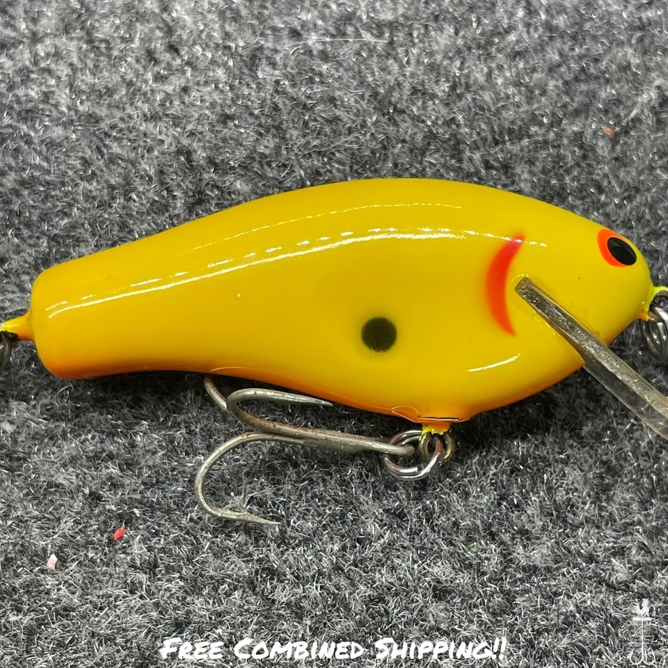 Bagley's B Flat II All Brass Vintage Crankbait - BF2-3 Yellow 3 (Rare ...