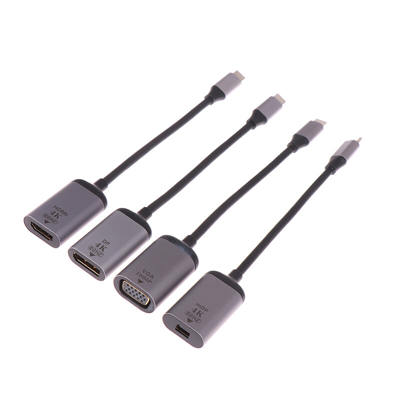 4K USB C to HDMI/VGA/DP/Mini DP Cable Thunderbolt Adapter UHD Type-C ...