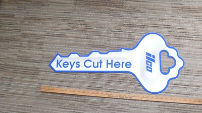 ILCO Metal Key Sign 31" Long Two Sided Keys Cut Here pre owned | eBay