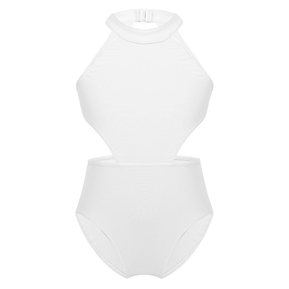 Girls Ballet Dance Leotards Gymnastic Unitards Halter Cutout Back ...