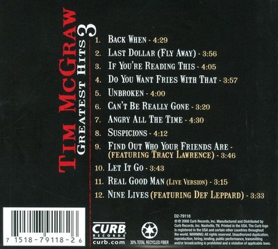 TIM MCGRAW - GREATEST HITS, VOL. 3 NEW CD 715187911826| eBay