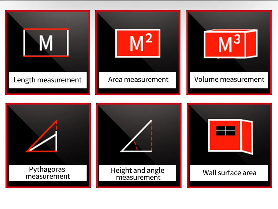Handheld Digital Laser Point Distance Meter Measure Tape Range Finder ...