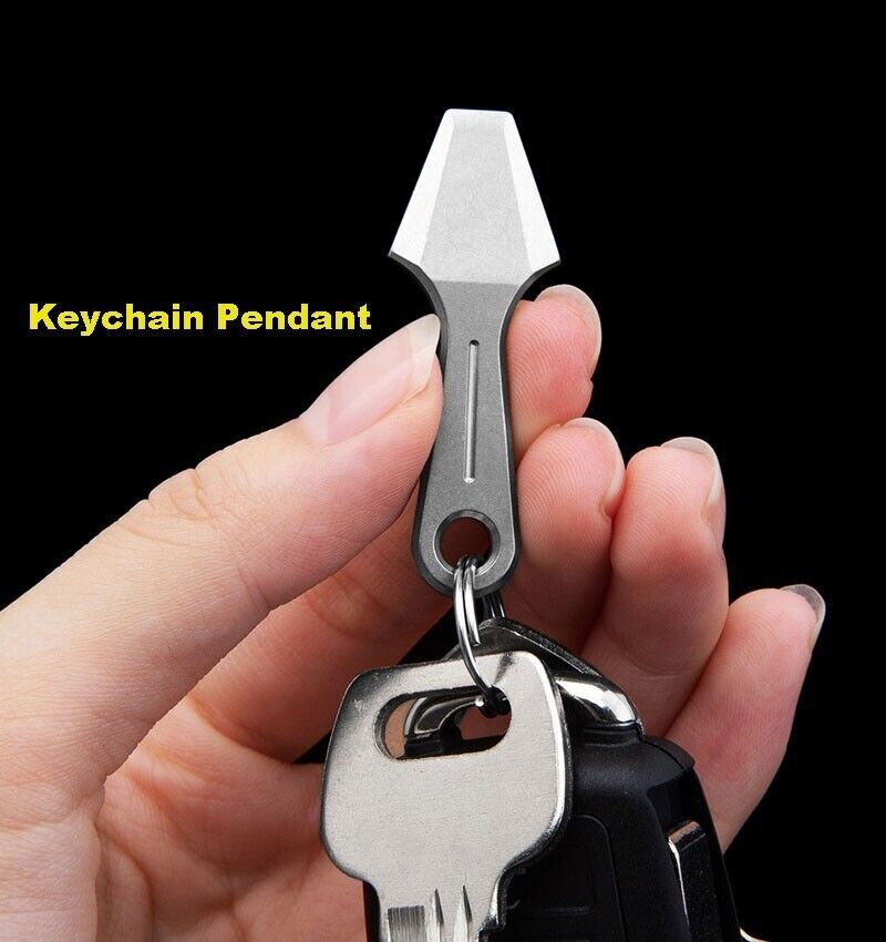Mini Titanium Keychain Pry Bar Crowbar Necklace Pendant Pocket EDC Tool ...