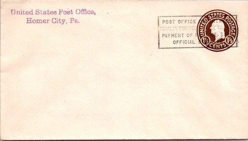 GOLDPATH: US postal stationery Homer City, PA official mail CV922_P32 ...