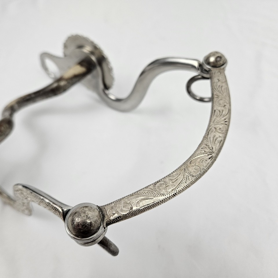 E. GARCIA Sterling Silver Concho Show Bit Arizona Shank Forward Mullen ...