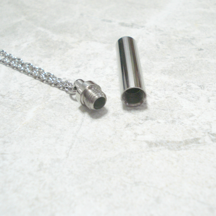 THREE Small Capsule Container Pendant Necklaces Storage Cylinder ...
