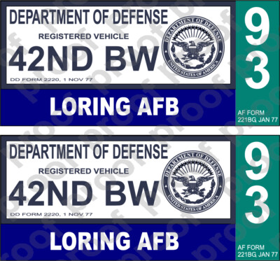 STICKER DOD LORING AFB 93 CLOSED BASE BLUE 50 | eBay