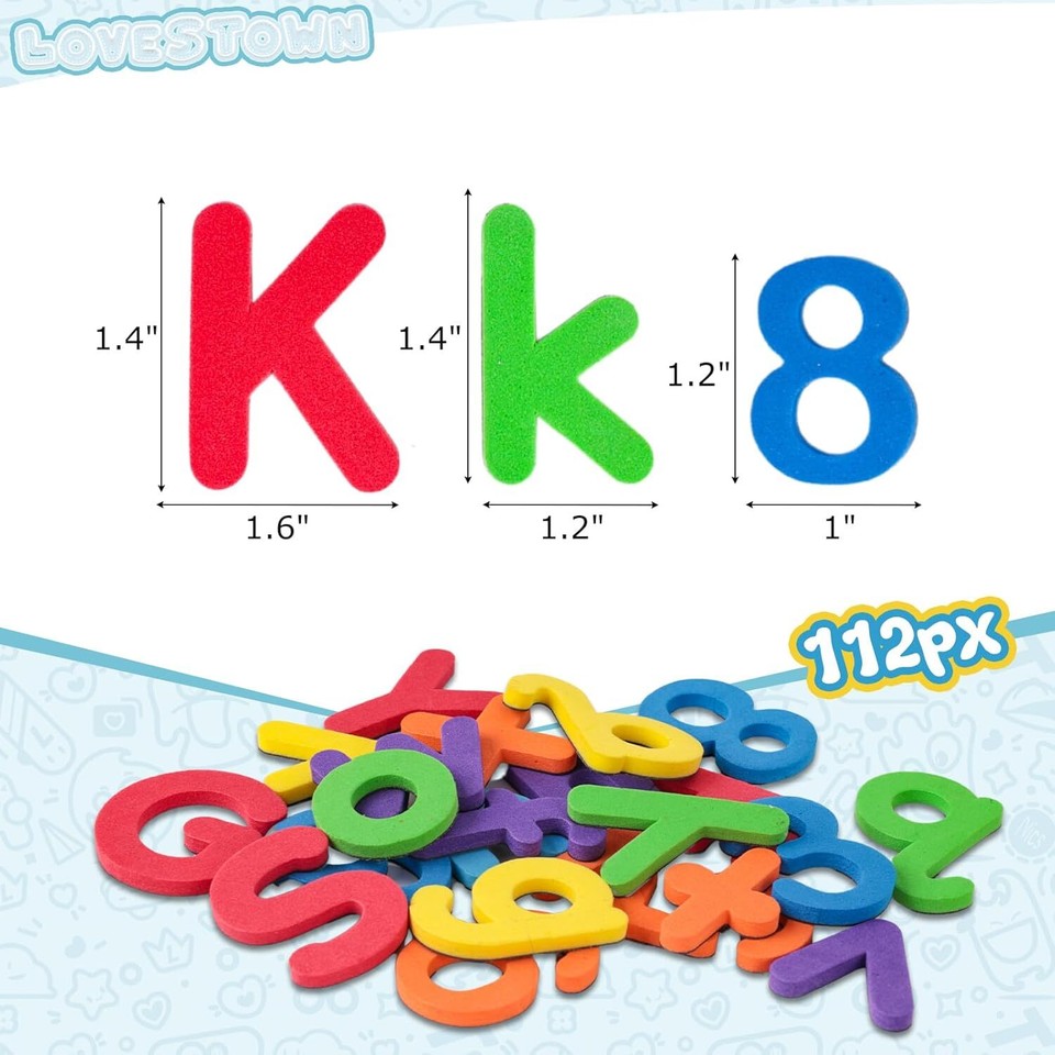 112PCS Magnetic Letters Numbers, Refrigerator Alphabet Magnets ...