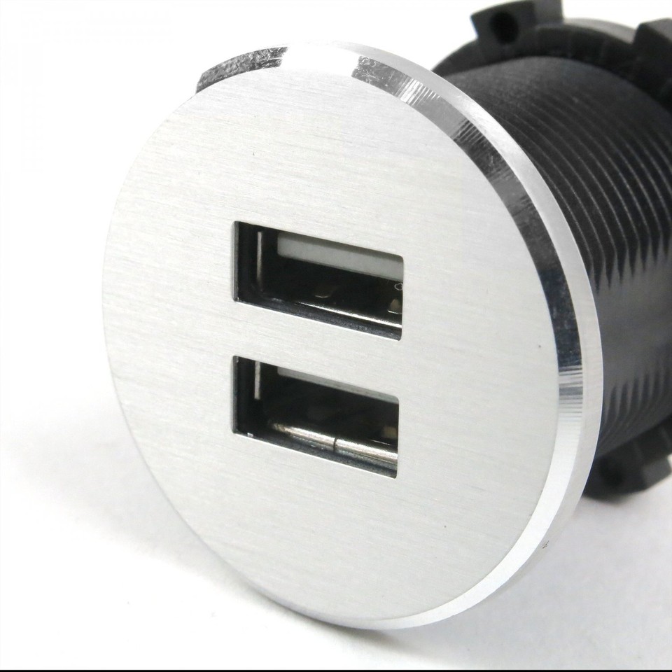 Billet Dual USB Power Outlet 12V Volt fits GM Chevy Buick Hot Rod ...