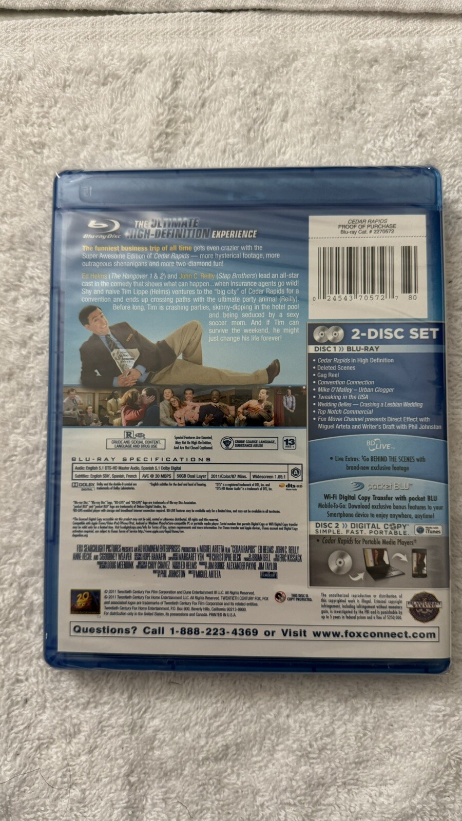 Cedar Rapids (Blu-ray Disc, 2011, 2-Disc Set, Includes Digital Copy ...