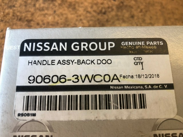 Genuine Nissan Handle Tailgate 906063WC0A / 90606-3wc0a OEM for sale ...