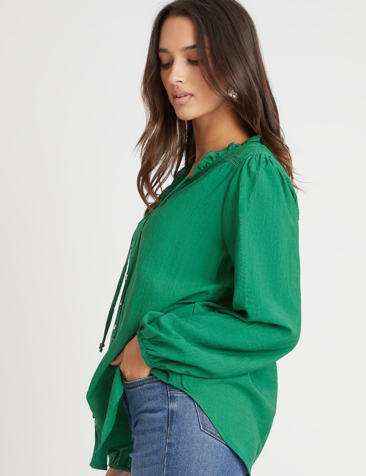 ROCKMANS - Womens Tops - Ruffle Neck Gypsy Blouse | eBay